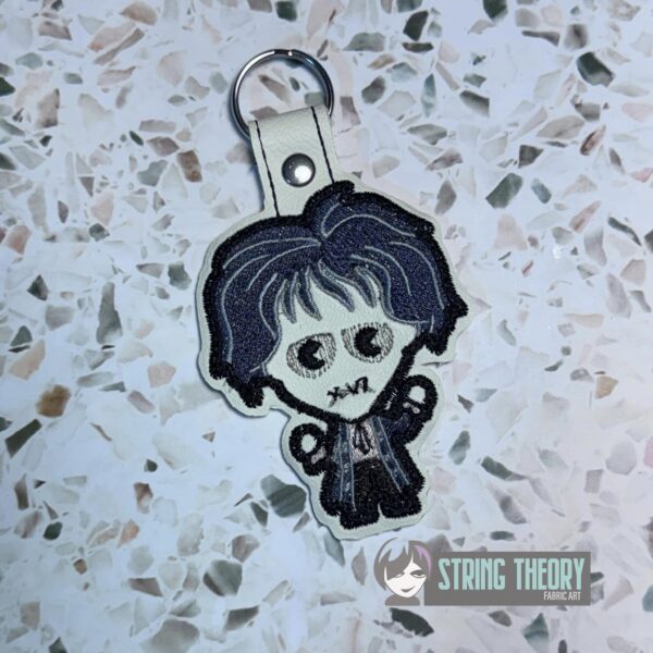 Chibi Zombie Billy Snap Tab Key Fob ITH Embroidery Pattern