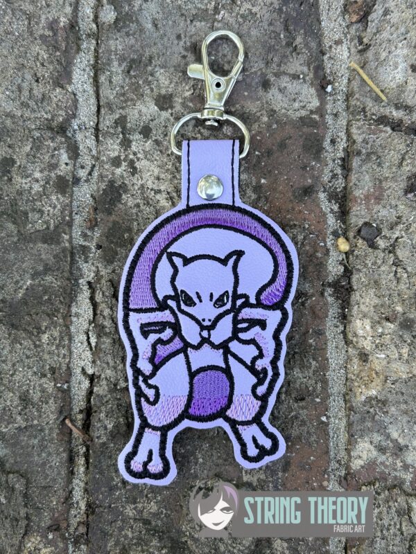 Pokémon Mewtwo Snap Tab Key Fob ITH Embroidery Pattern
