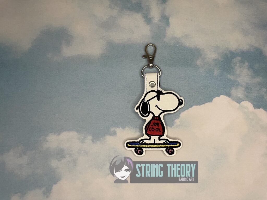 Peanuts Joe Cool Snoopy Snap Tab Fob ITH Embroidery Pattern