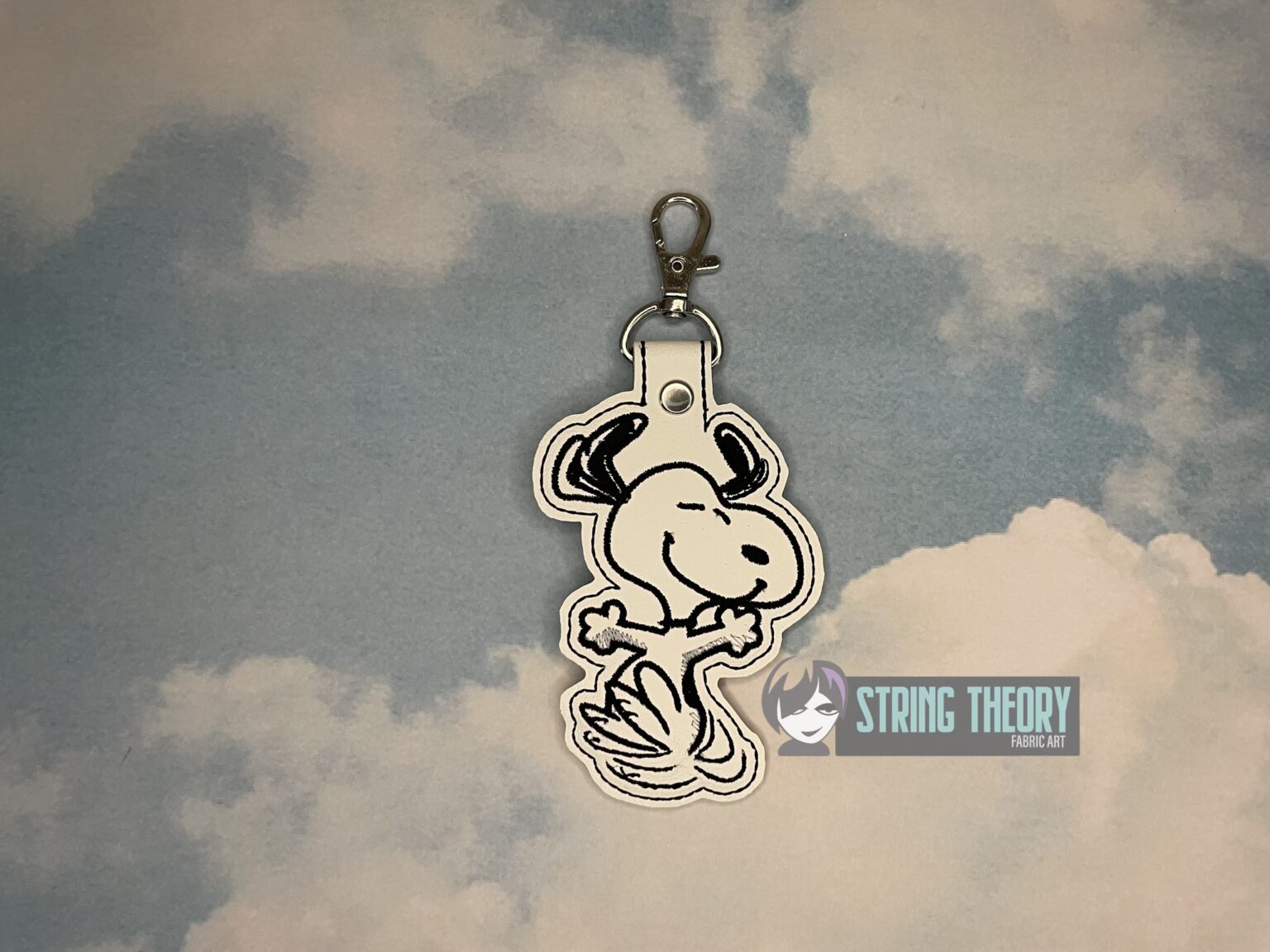 Peanuts Dancing Snoopy Snap Tab Fob ITH Embroidery Pattern