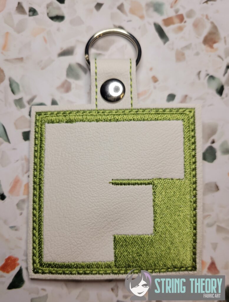 Block Brutalist F Fob ITH Machine Embroidery Pattern, Design