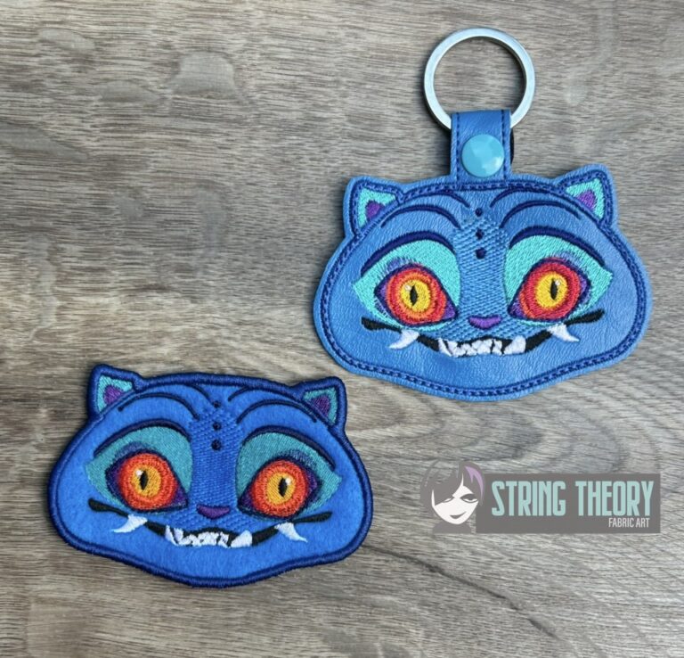 K-Pop Derpy Tiger fob patch dangles ITH Embroidery Pattern