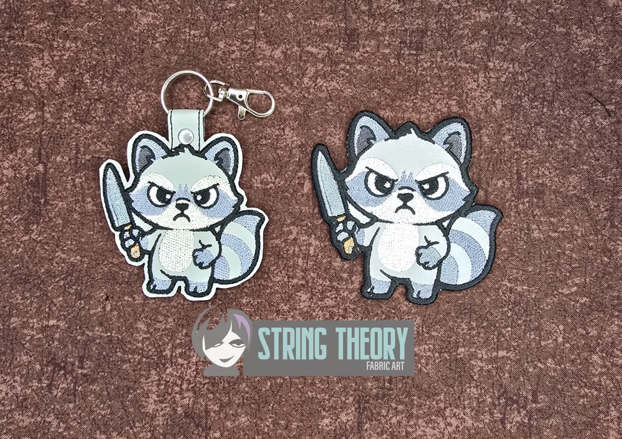 Stabby Raccoon fob, patch ITH in the hoop Digital Download for Machine ...