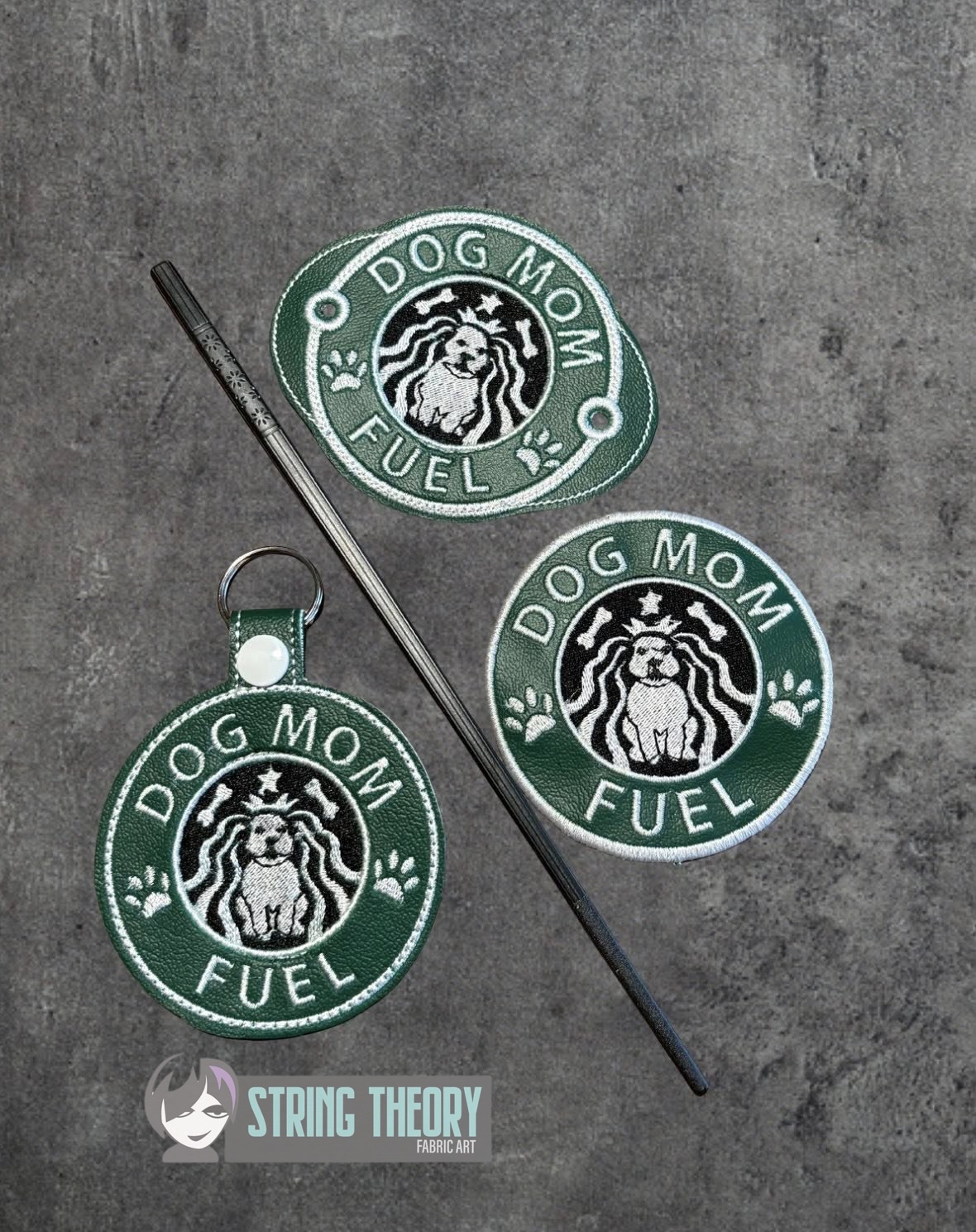 Dog Mom Fuel ITH Machine Embroidery Design 4×4