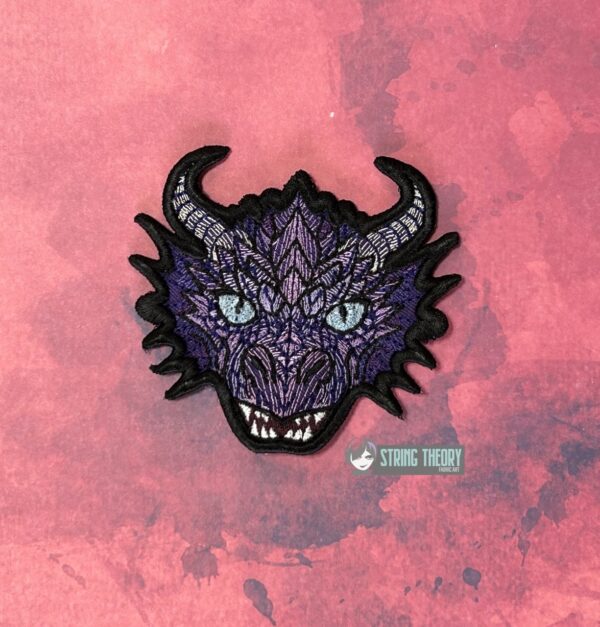 Dragon bun cover, patch, fob ITH machine embroidery Pattern